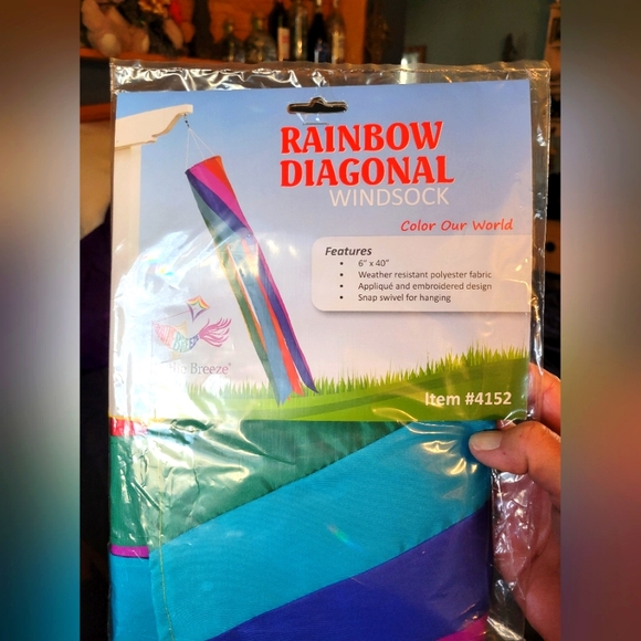 color our world | Accents | New In Package Rainbow Diagonal Windsock ...